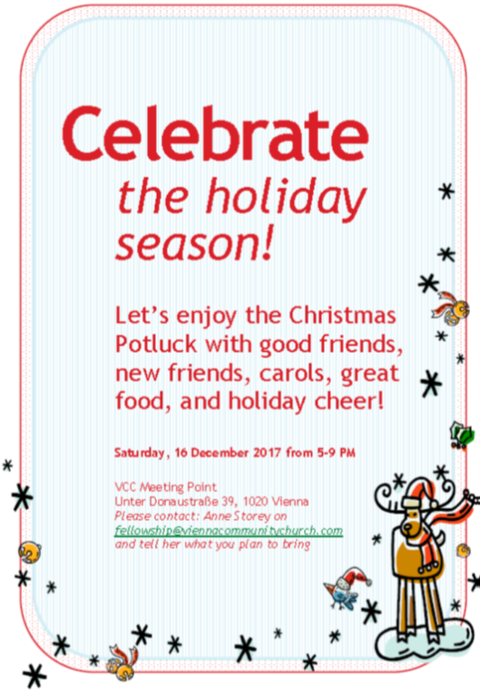 Christmas Potluck Invite 2017 Vienna Community Church