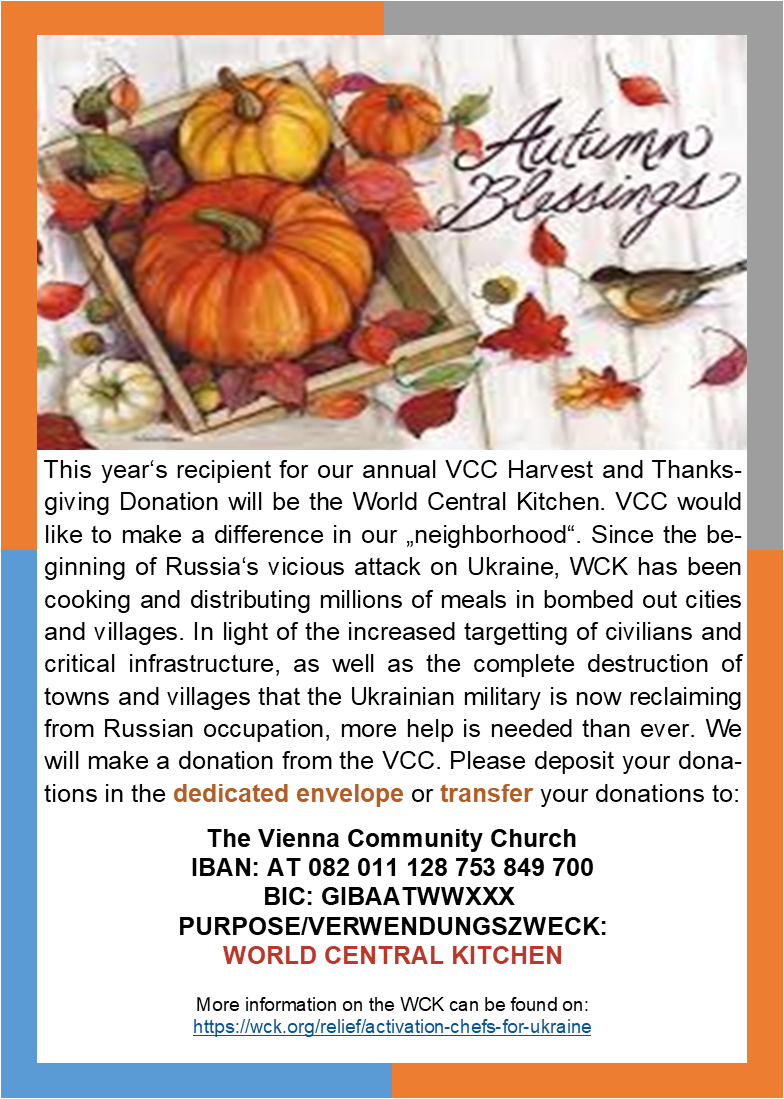 Harvest-Thanksgiving Appeal (2022) – Vienna Community Church