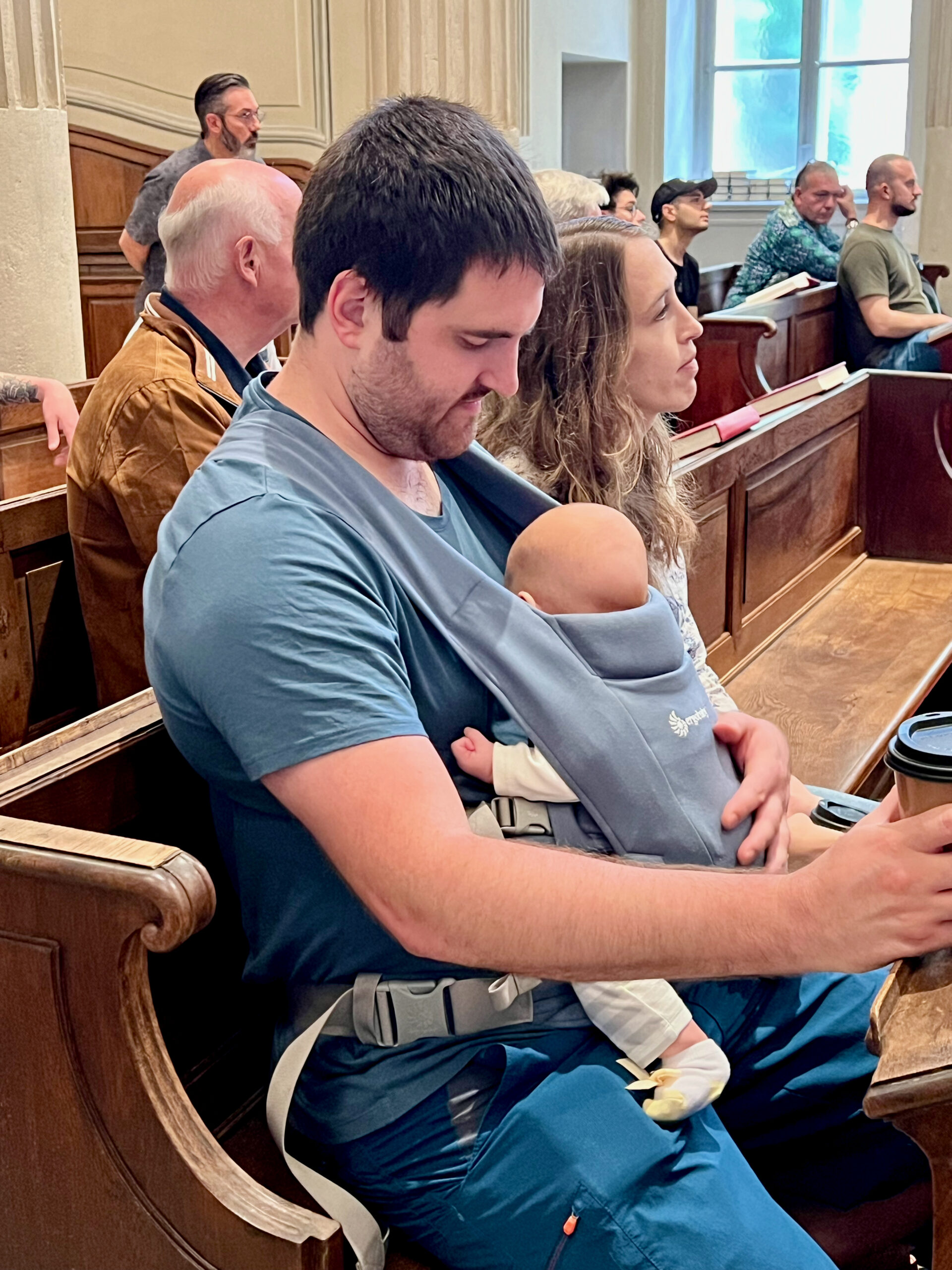 VCC Service 16.06.2024 new parents Luke and Leigh Swanson with baby ...